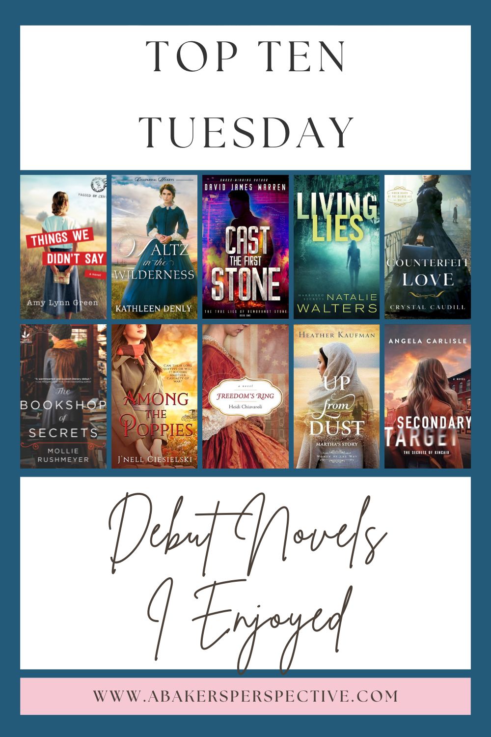 Top Ten Tuesday - Debut Novels I Enjoyed - A Baker's Perspective